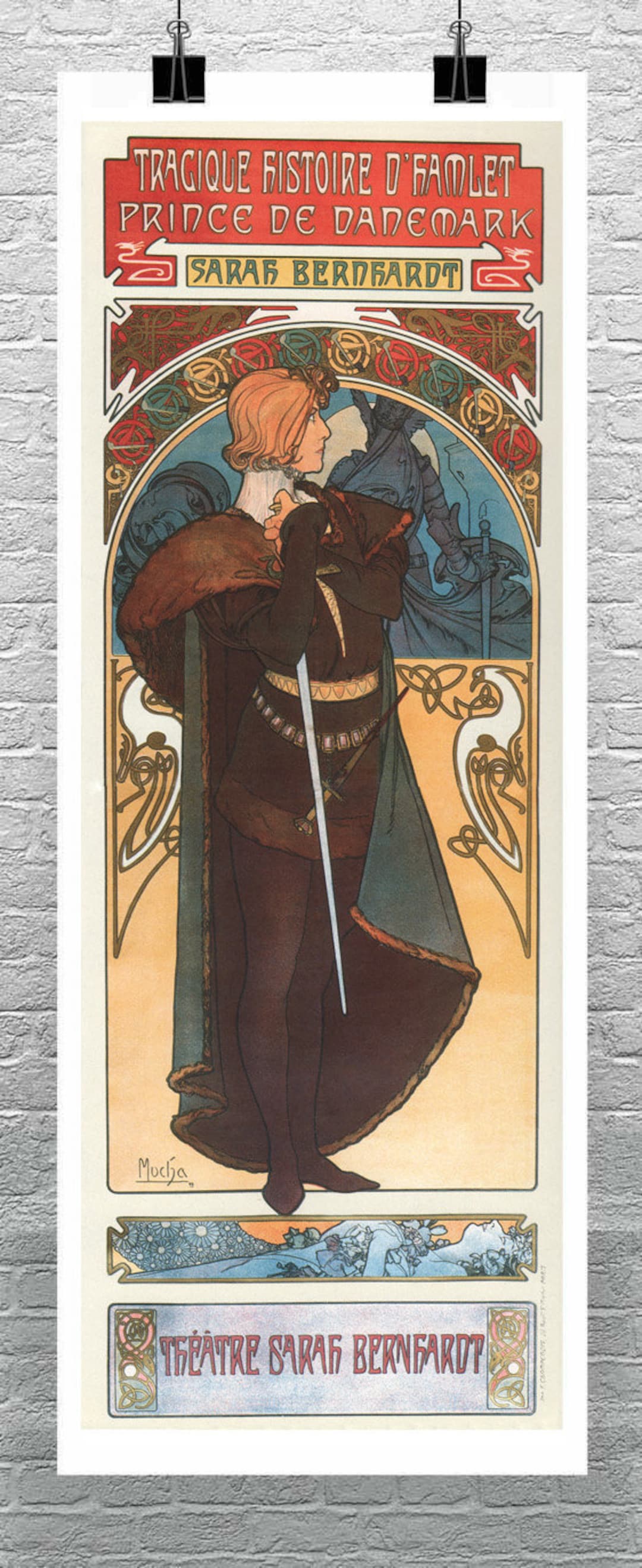 Alphonse Mucha 1899 Hamlet Theater Poster Fine Art Giclee Print Canvas ...