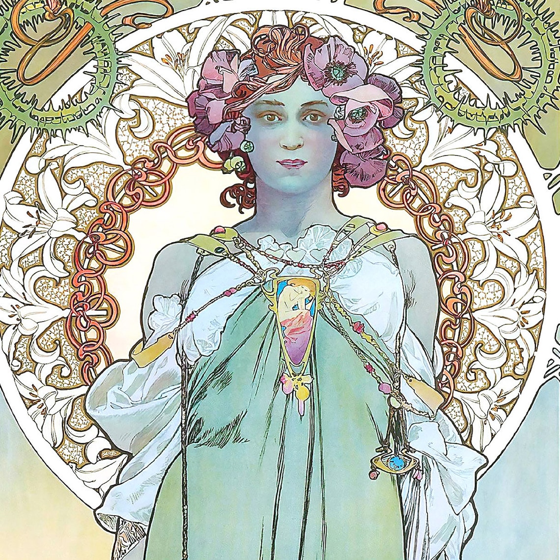 Leslie Carter 1908 Alphonse Mucha Art Nouveau Theater Poster - Etsy
