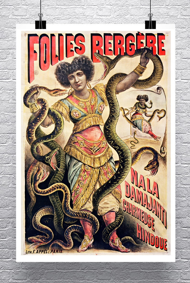 Vintage Snake Charmer Poster: Paris Sideshow Fine Art Giclee Print - Etsy