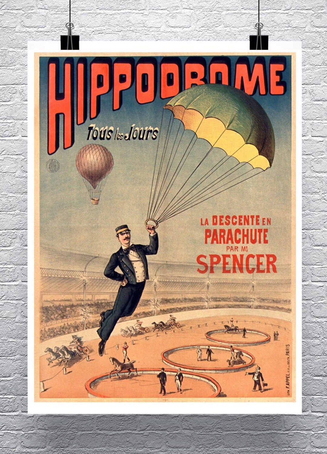 Spencer Parachute Circus Poster: Vintage Sideshow Art Print - Etsy