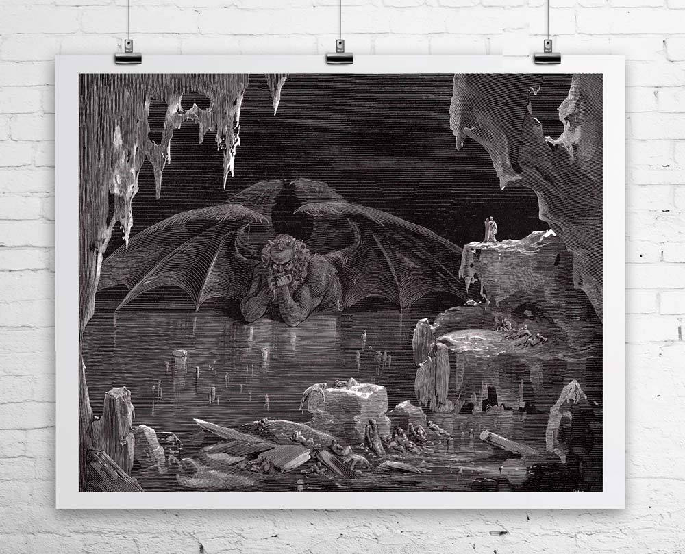 Satan Thinking Gustave Dore Fine Art Giclee Print on Premium - Etsy
