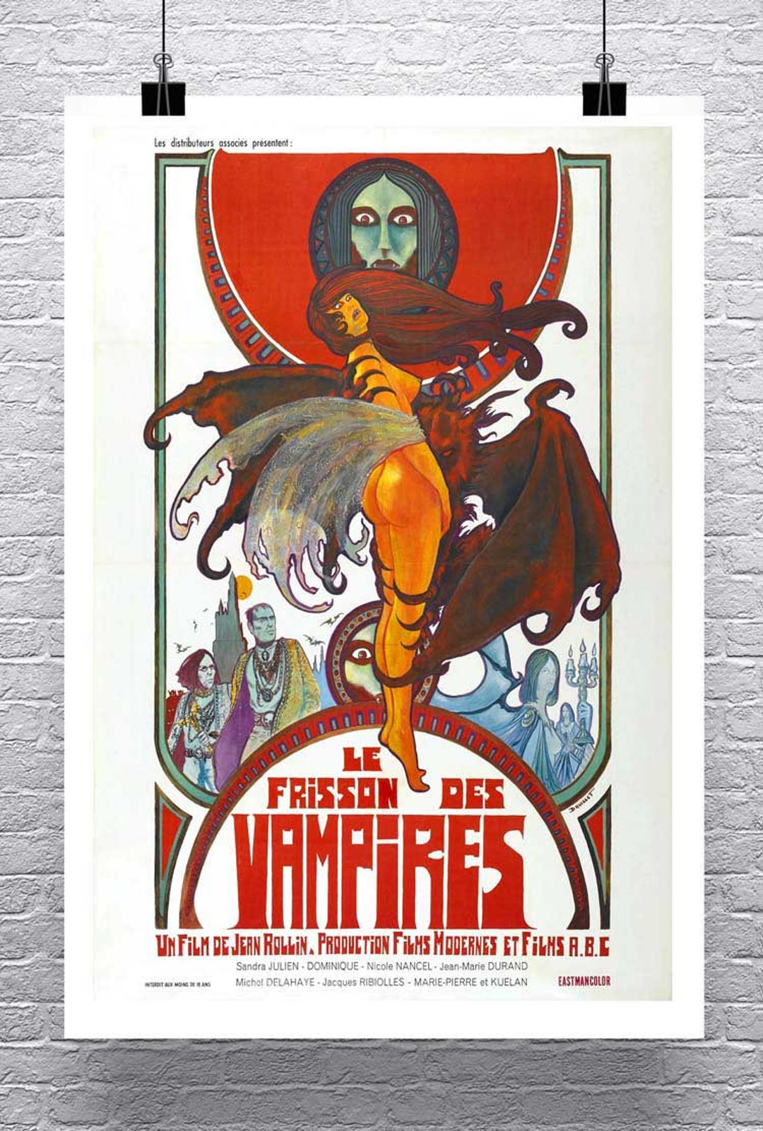 Vampires Vintage French Horror Movie Poster Fine Art Giclee Print on ...
