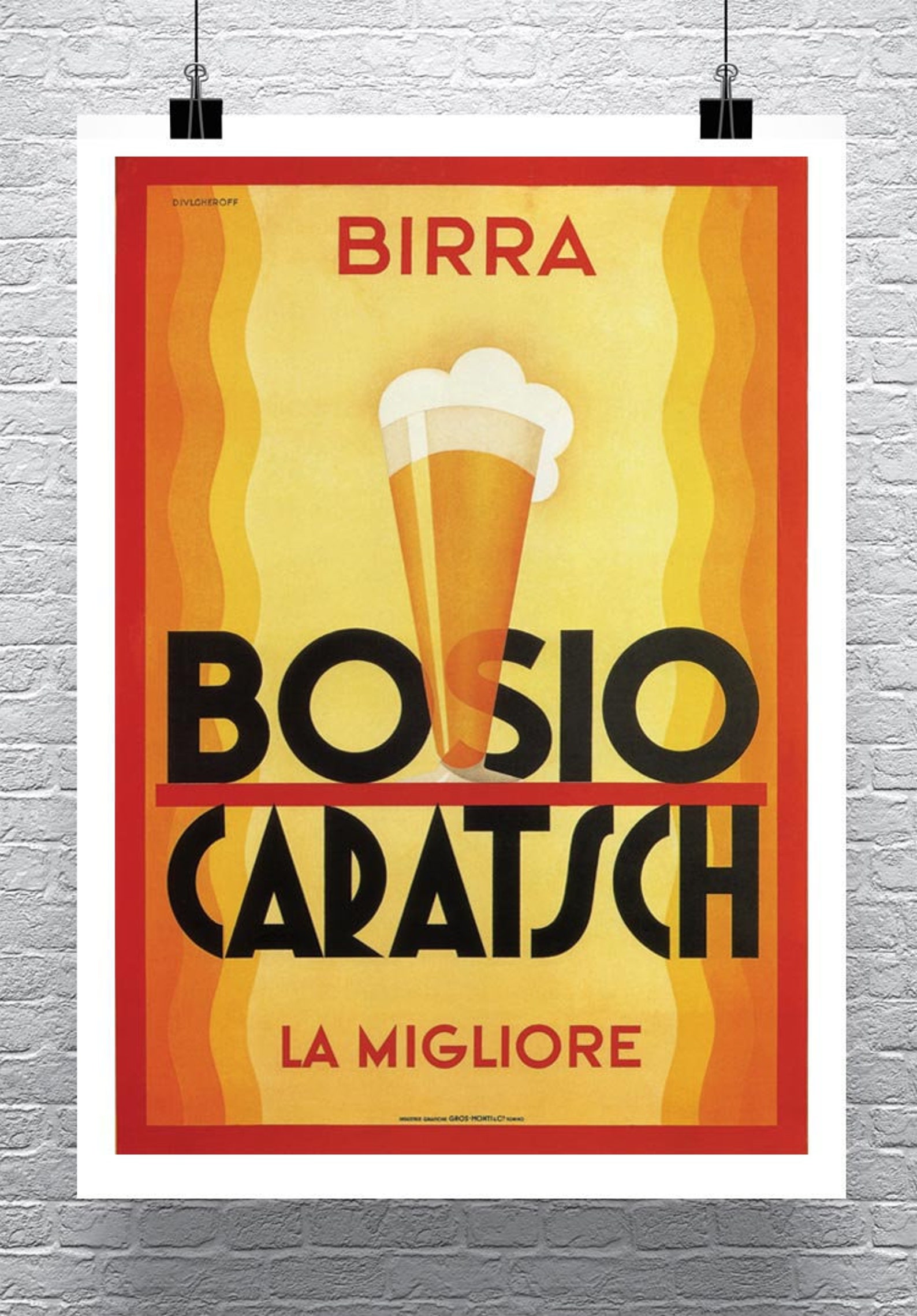 Italian Draft Beer 1936 Art Deco Advertising Poster Fine Art - Etsy