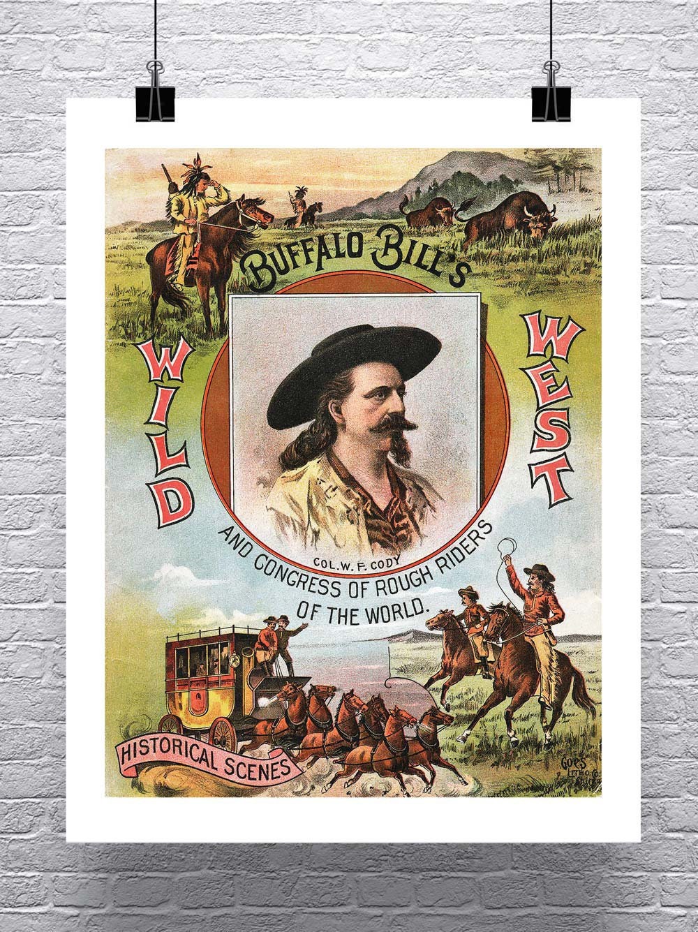 Buffalo Bill 1896 Wild West Show Vintage Poster Fine Art - Etsy