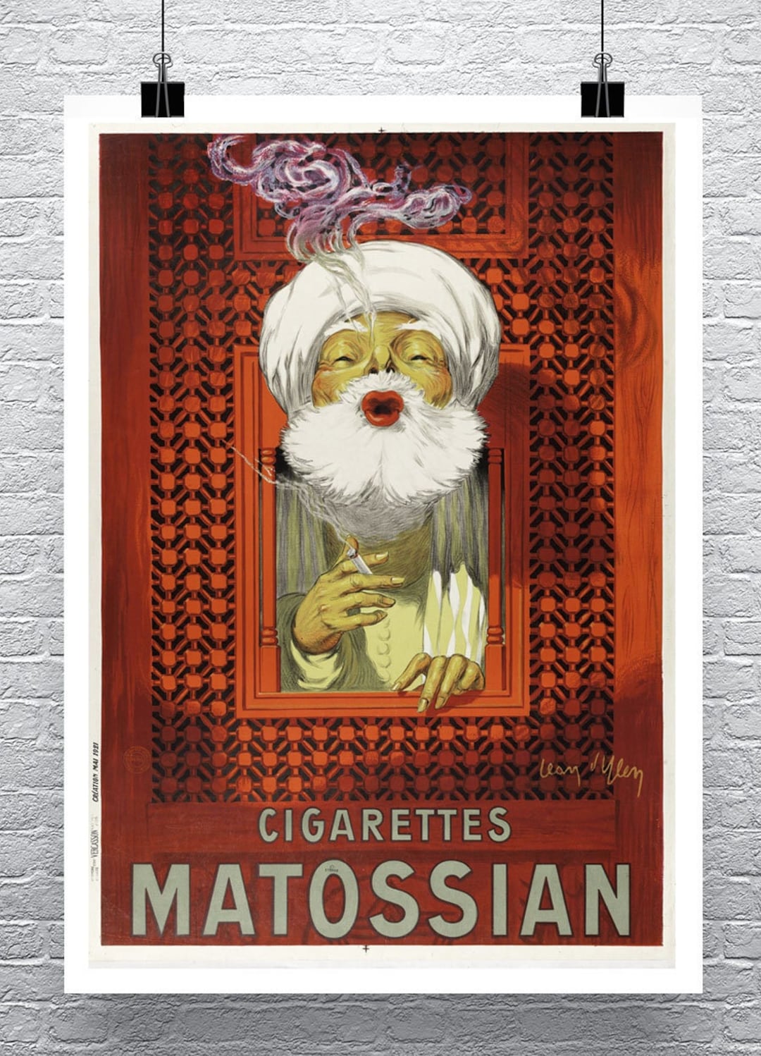 Vintage Cigarettes Matossian Art Deco Advertising Poster - Etsy