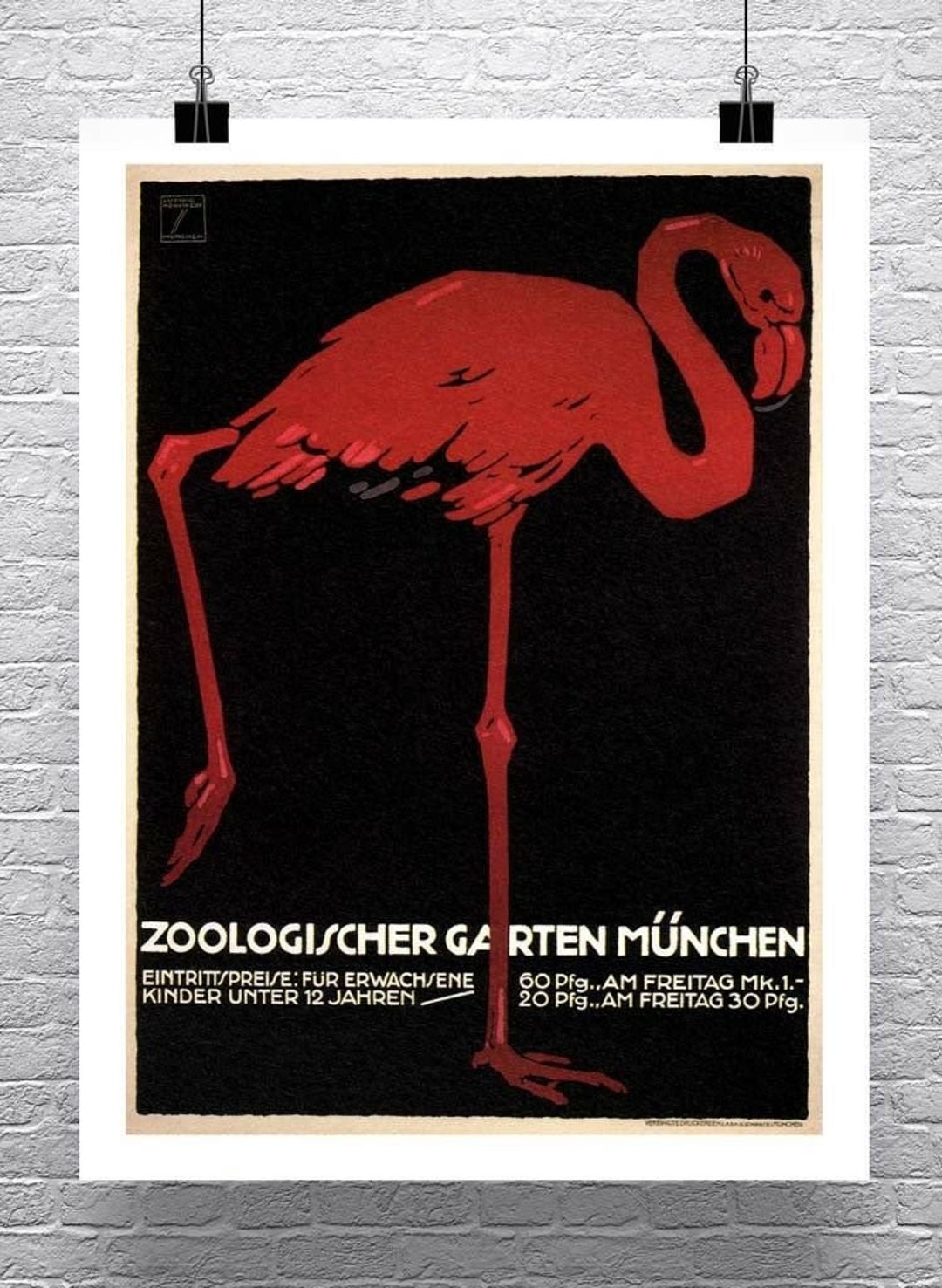 Ludwig Hohlwein Flamingo - German Zoo Poster Art Print - Etsy