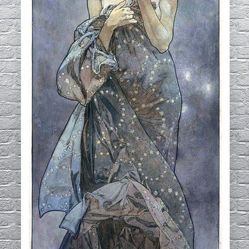 Alphonse Mucha: Moon and Stars 1902 Print on Canvas or - Etsy
