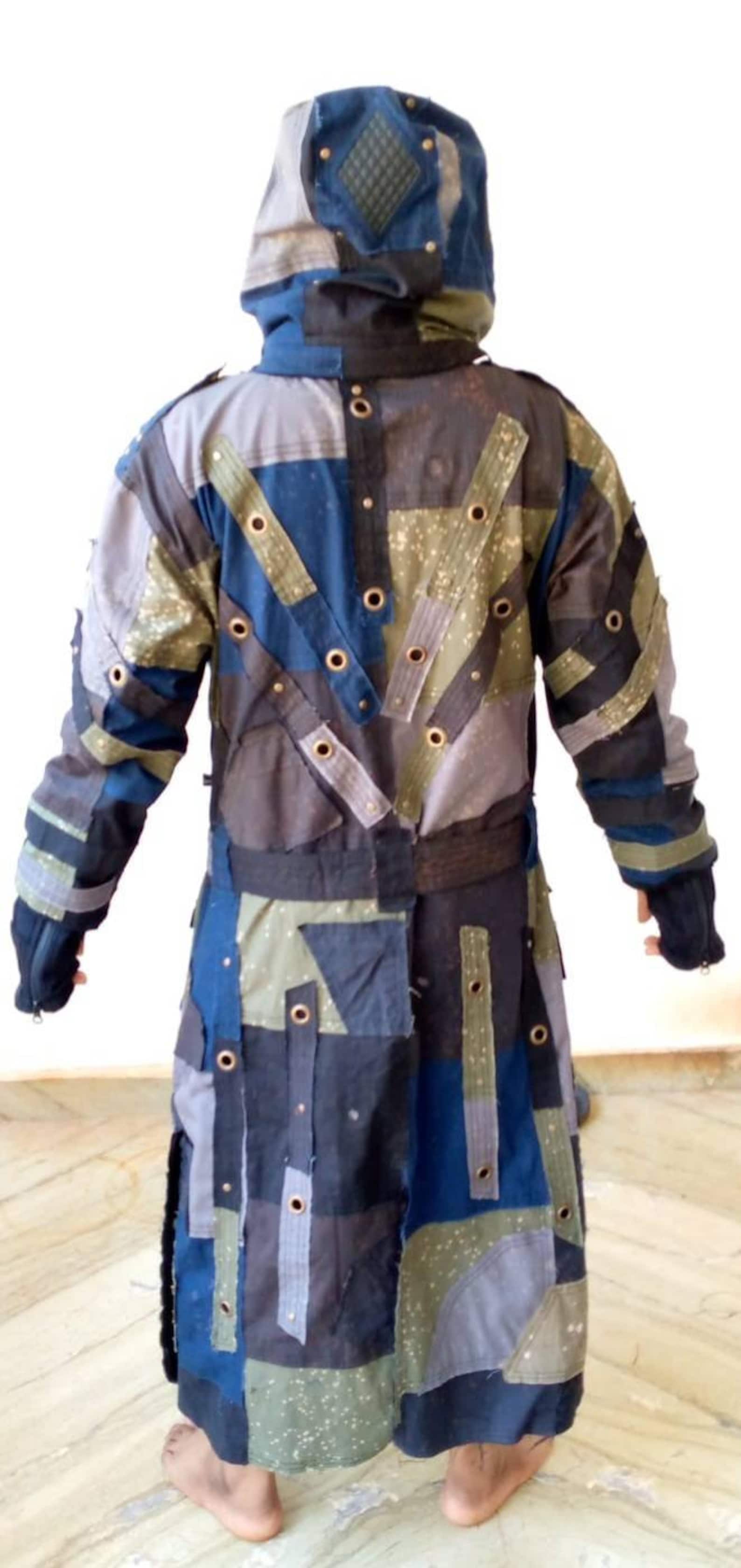 Storm Shadow Distressed Hooded Coat Burningman Clothing - Etsy