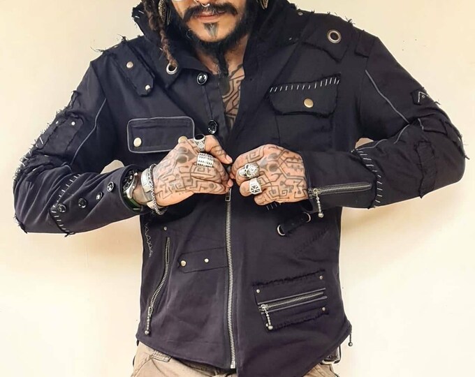 Rona Mens Distressed Jacket, Post Pan Jacket, Wasteland Jacket, Burning ...