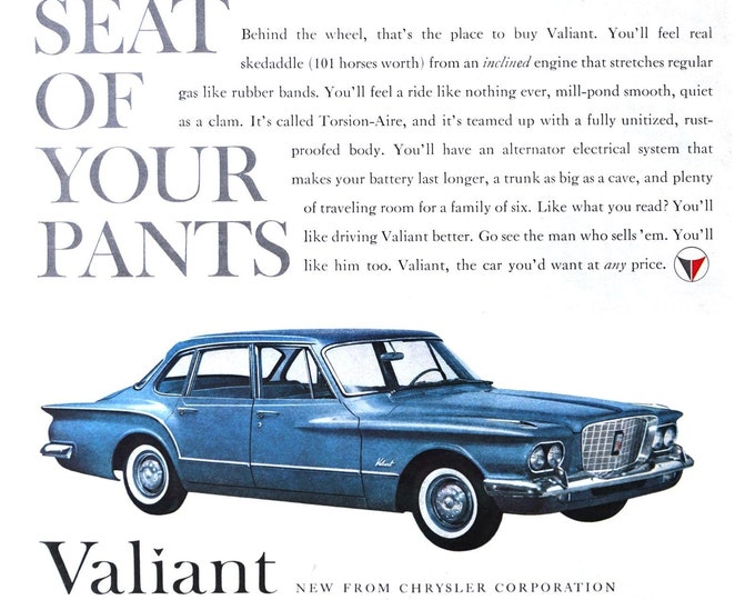 1960 Plymouth Valiant Vintage Poster Size Advert - Etsy