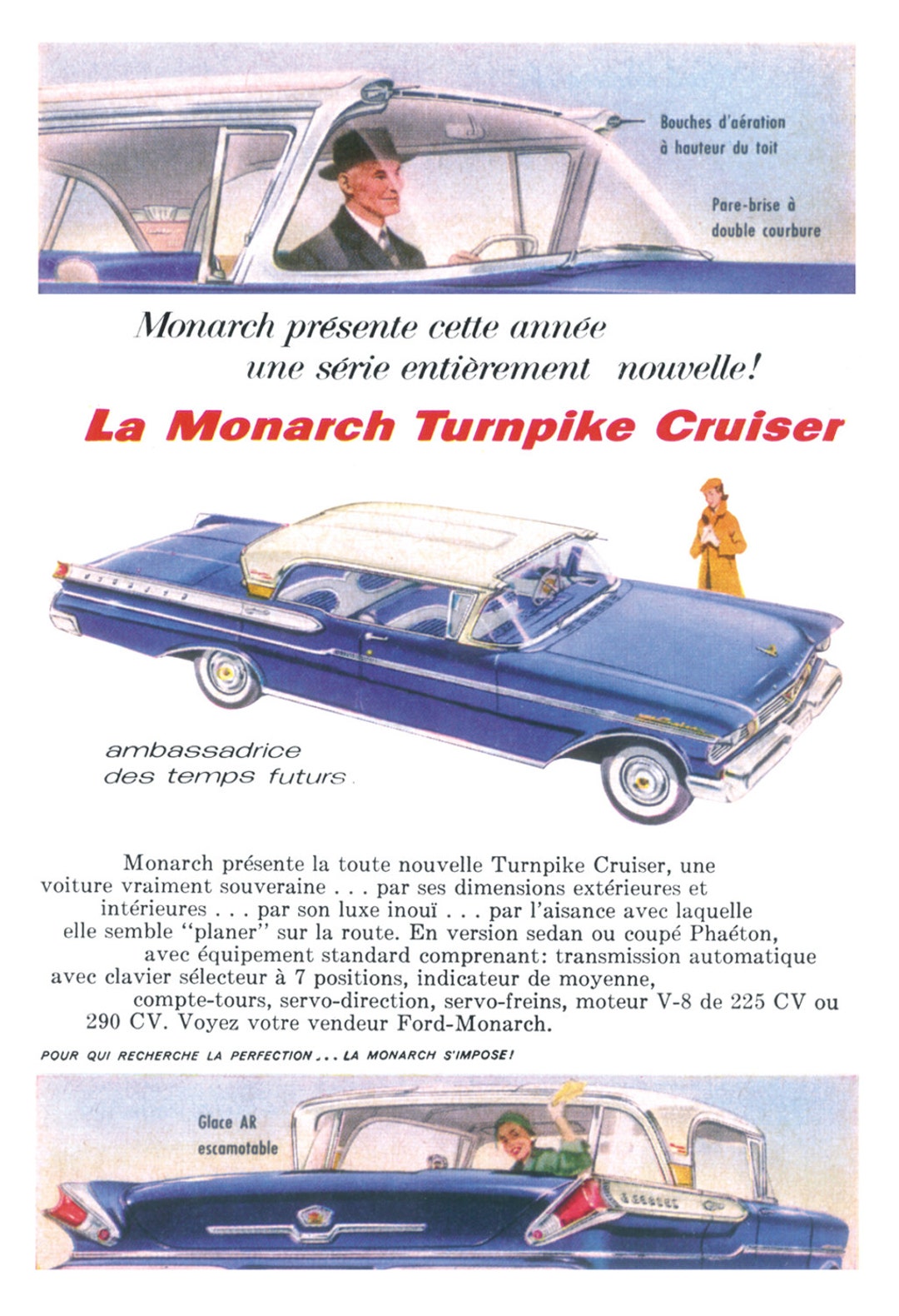 1957 Monarch Turpike Cruiser Poster Size Advert - Etsy