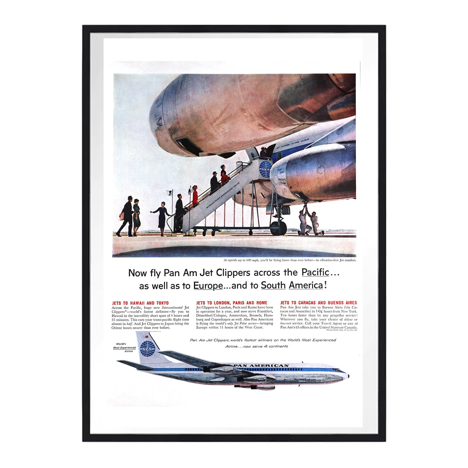 Pan Am Boeing 707 Poster Ad - Etsy
