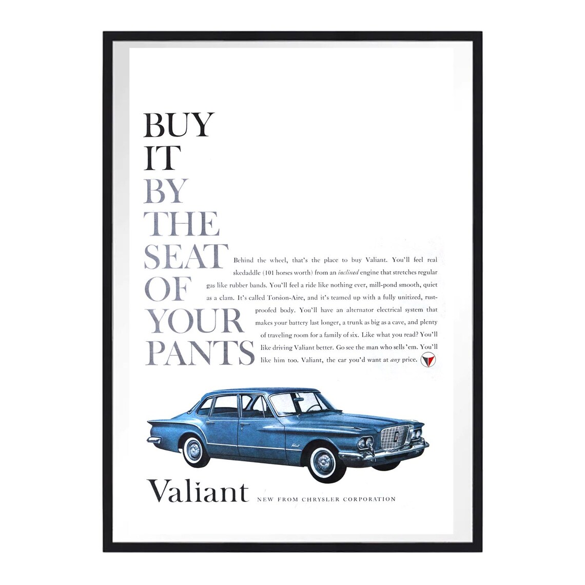 1960 Plymouth Valiant Vintage Poster Size Advert - Etsy