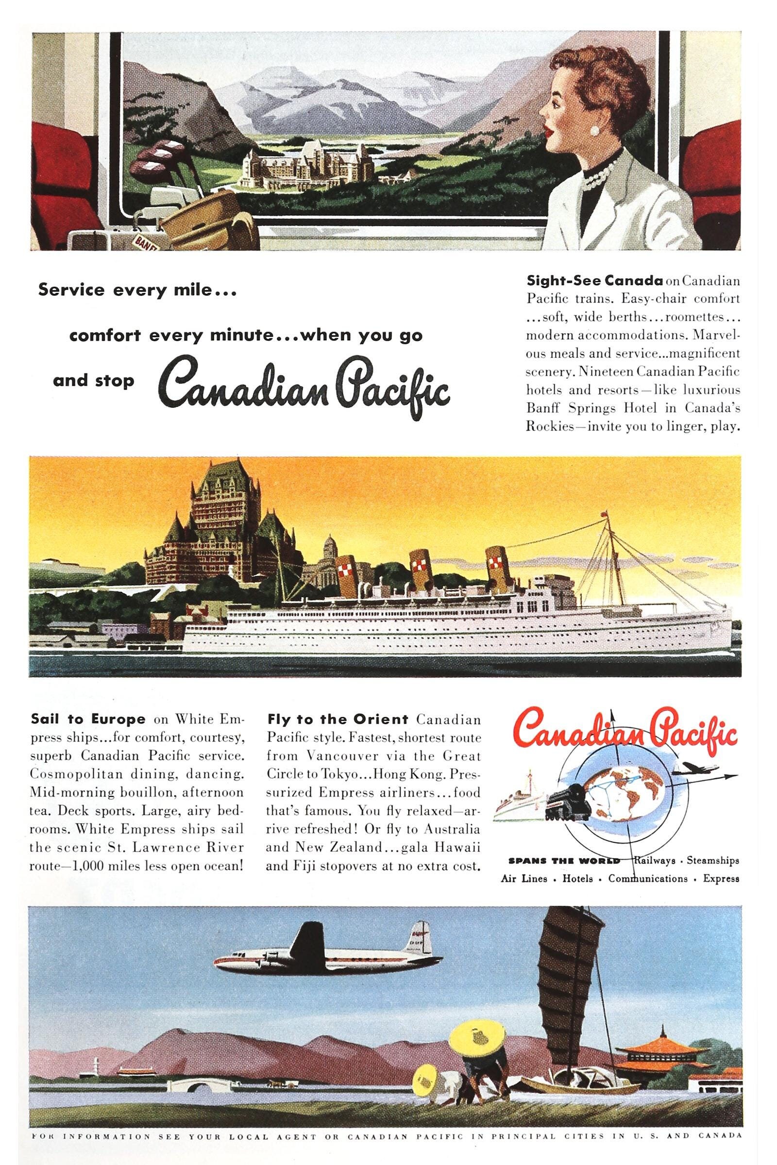 Canadian Pacific Vintage Poster Ad - Etsy