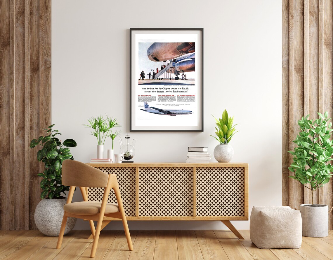 Pan Am Boeing 707 Poster Ad - Etsy
