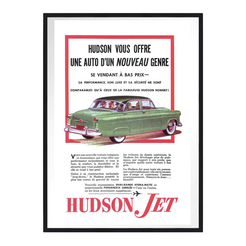 1953 Hudson Jet Poster Size Advert - Etsy