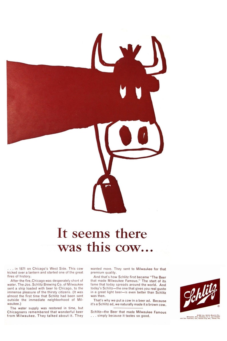 Schlitz Beer 1964 Vintage Poster Size Print Ad - Etsy