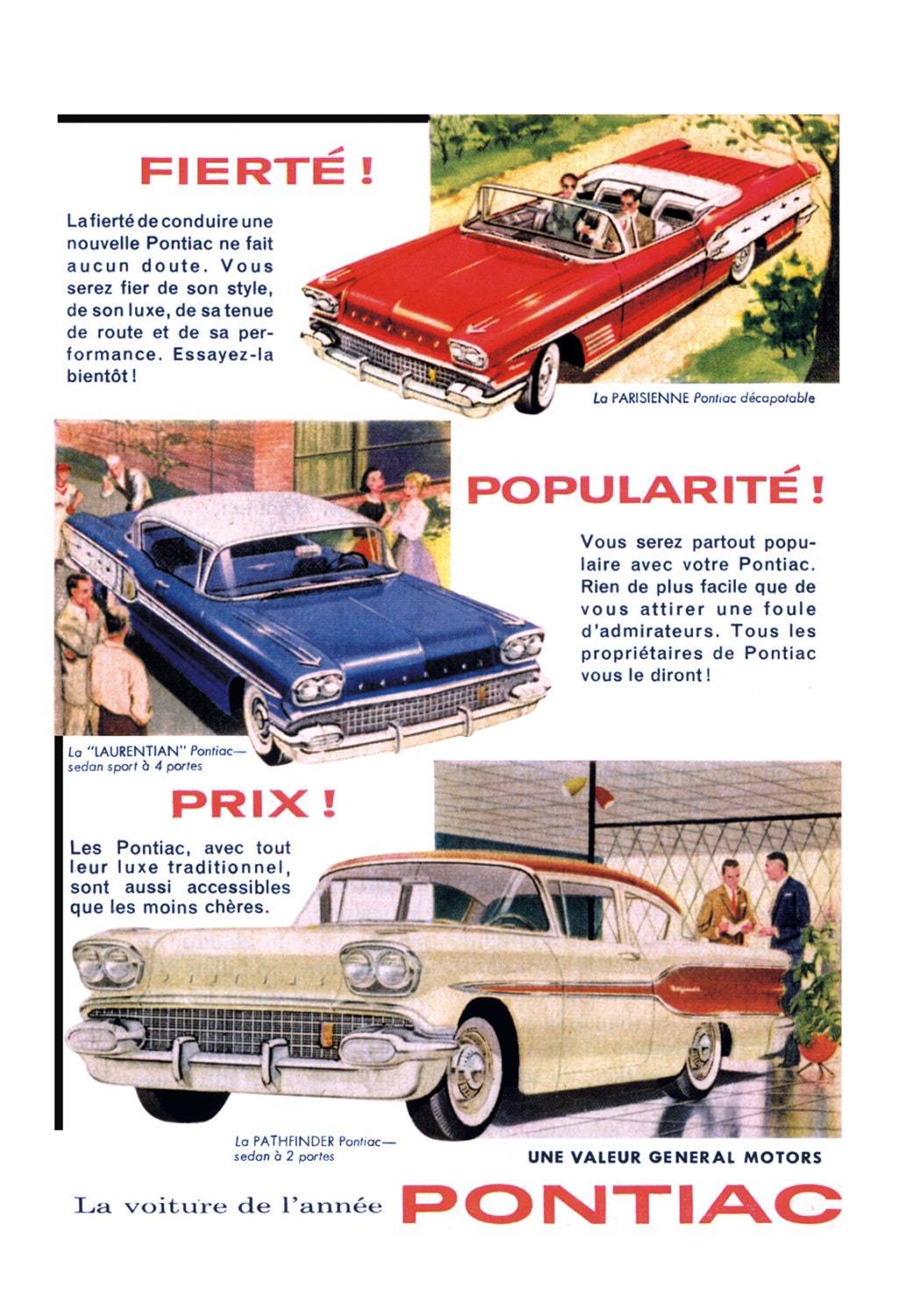 1958 Pontiac Line-up Poster Size Advert - Etsy