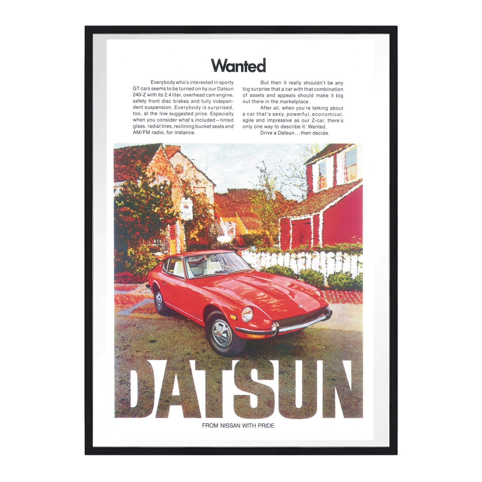 1970 Datsun 240Z Poster Size Ad - Etsy