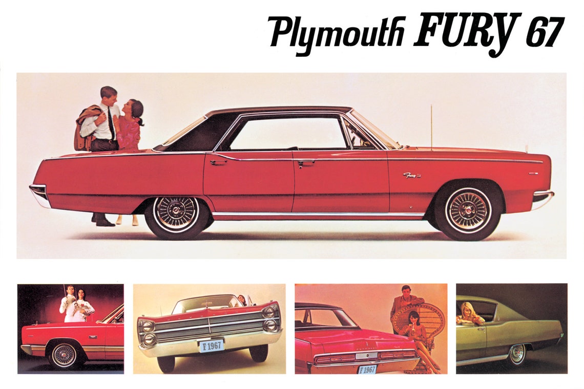 1967 Plymouth Fury Poster Size Advert | Etsy