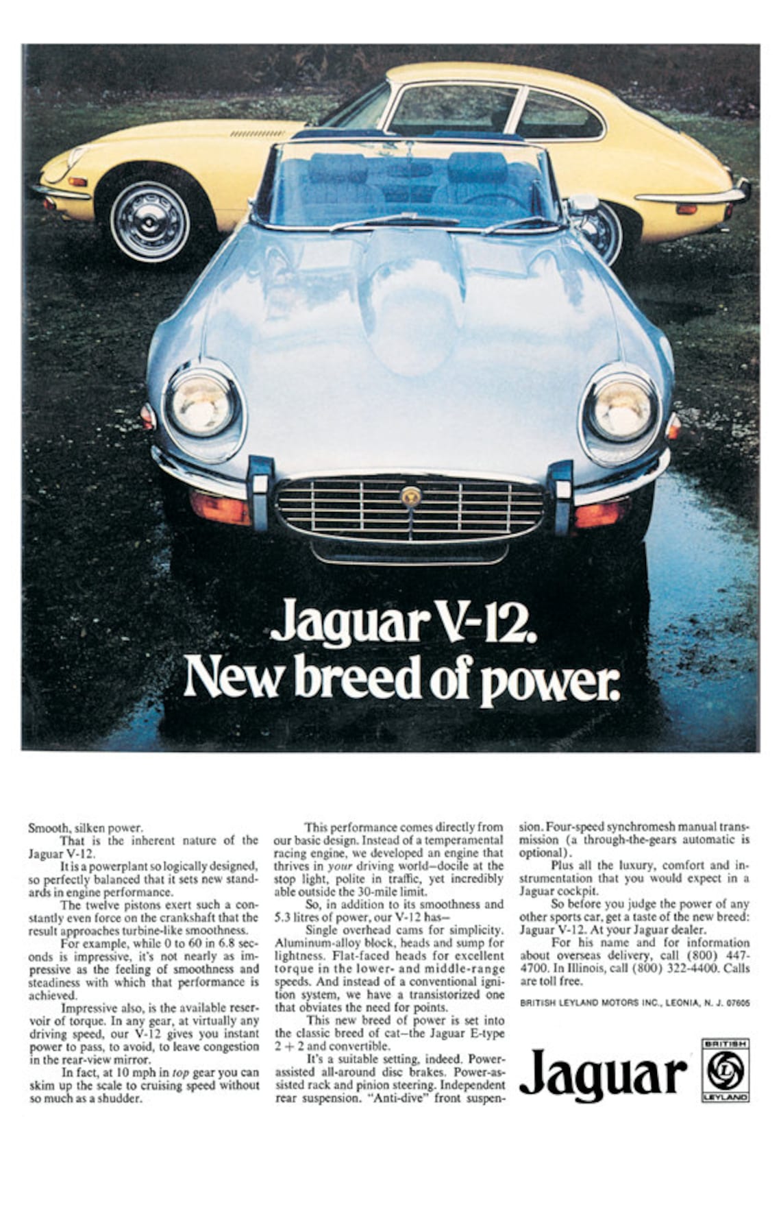 Jaguar E-type Poster Size Ad - Etsy