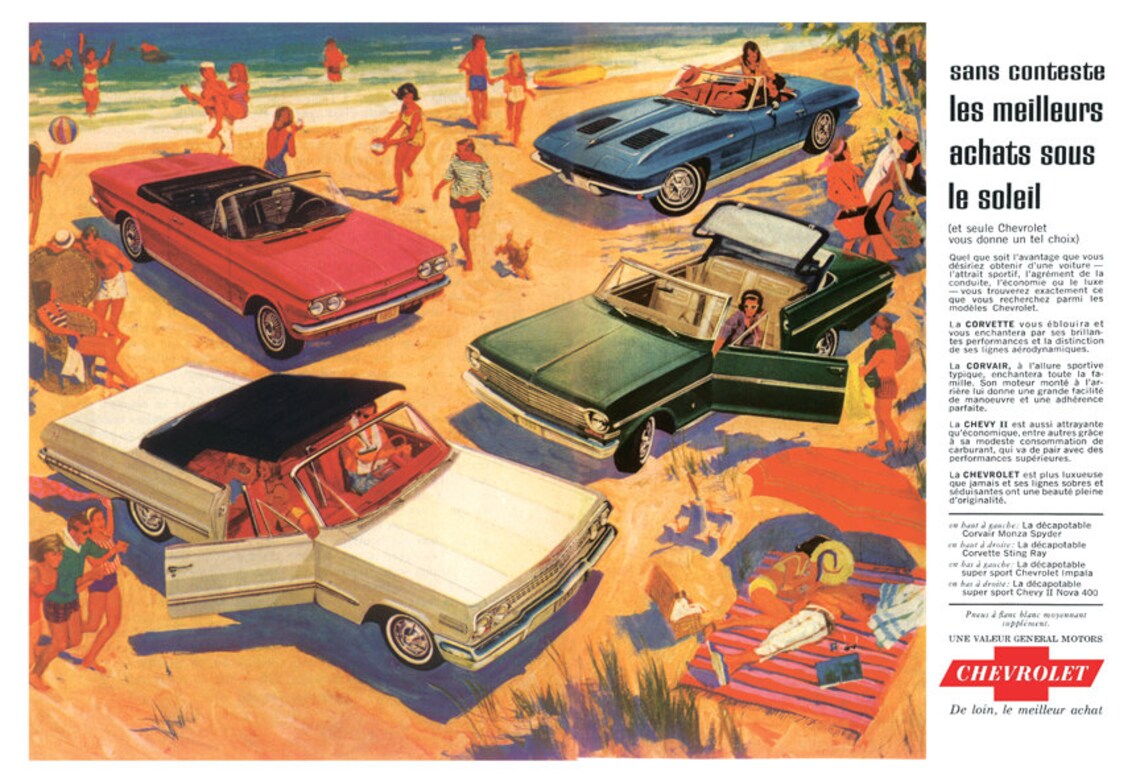 1963 Chevrolet Line-up Poster Size Ad - Etsy