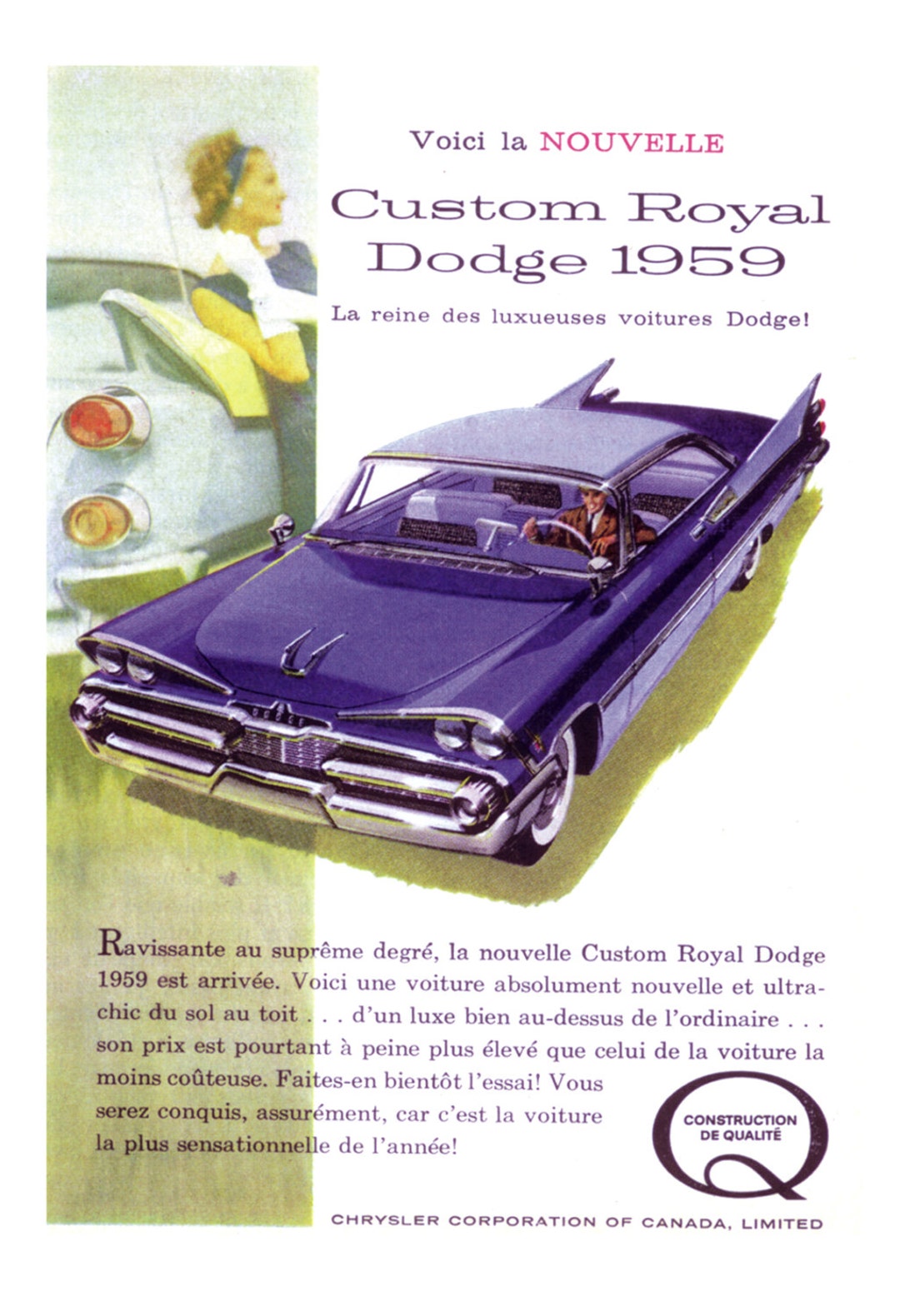 1959 Dodge Royal Custom Poster Size Advert 2 - Etsy