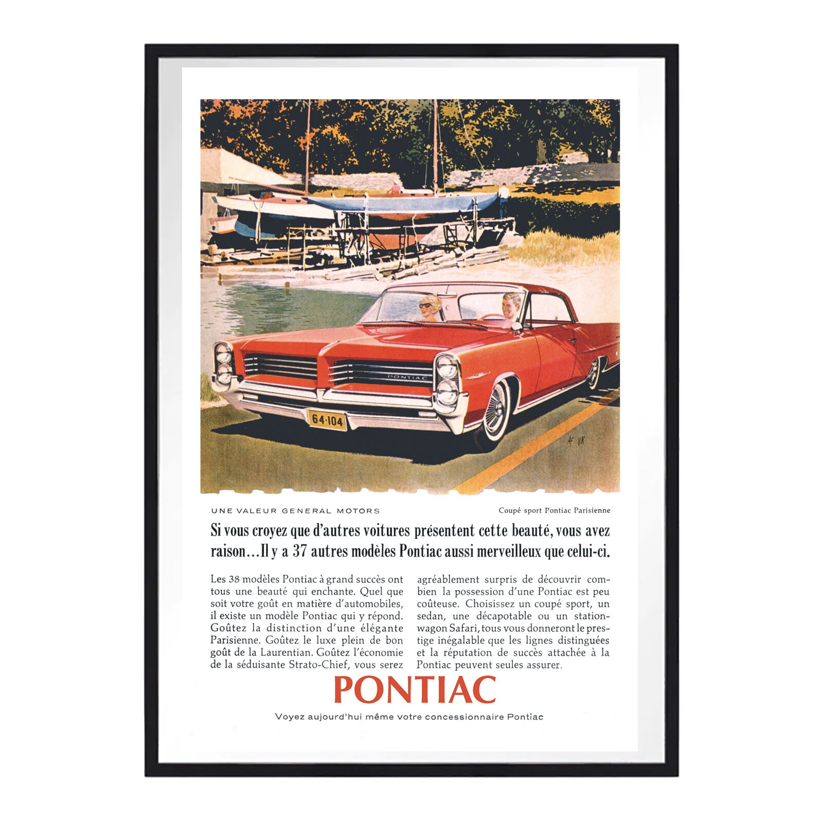 1964 Pontiac Parisienne Coupe Poster Size Advert - Etsy Canada