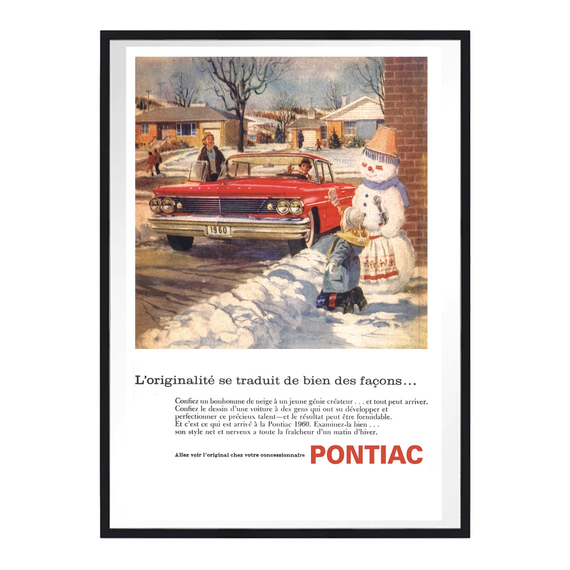 1960 Pontiac Parisienne Poster Size Advert - Etsy Canada