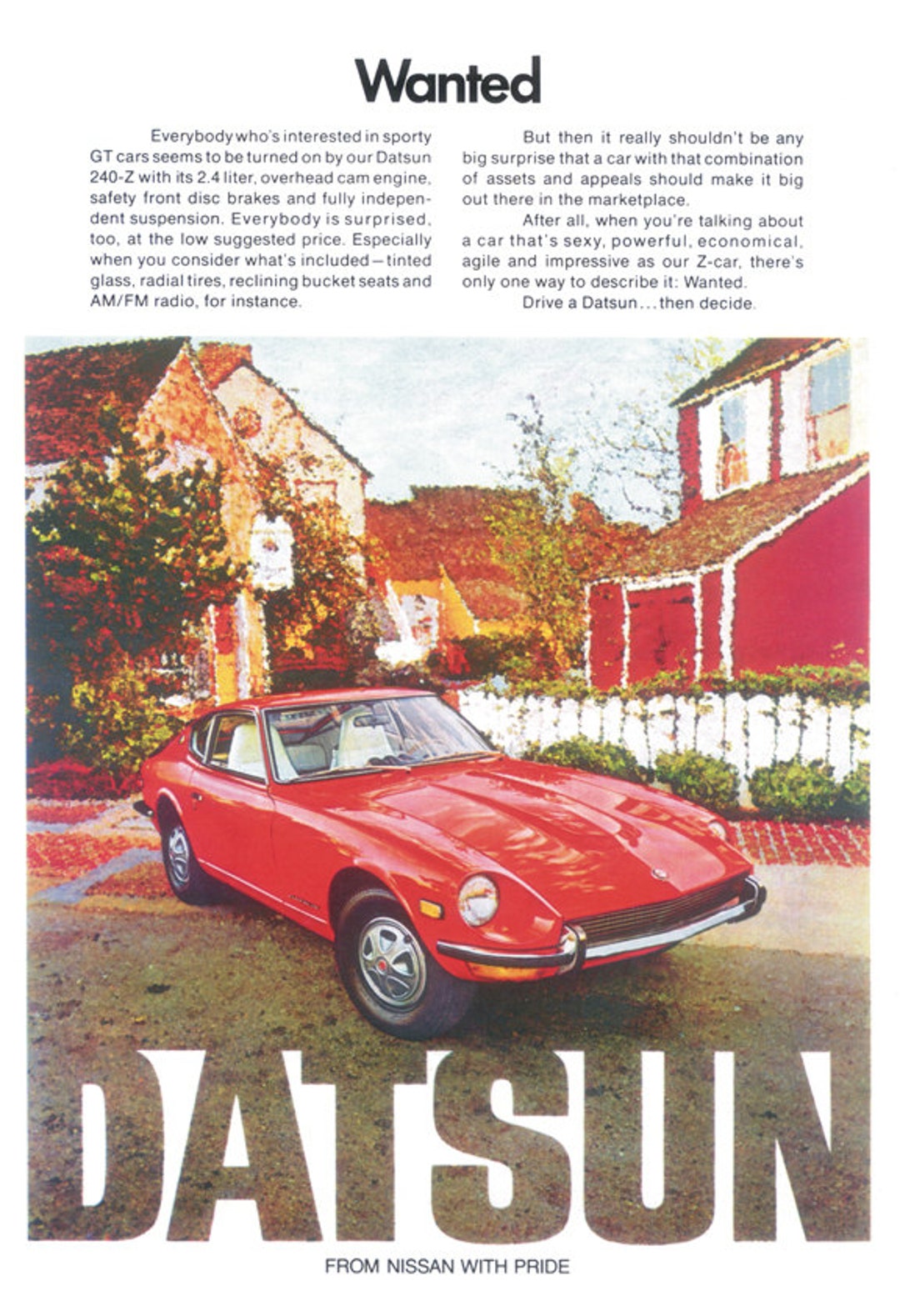 1970 Datsun 240Z Poster Size Ad - Etsy