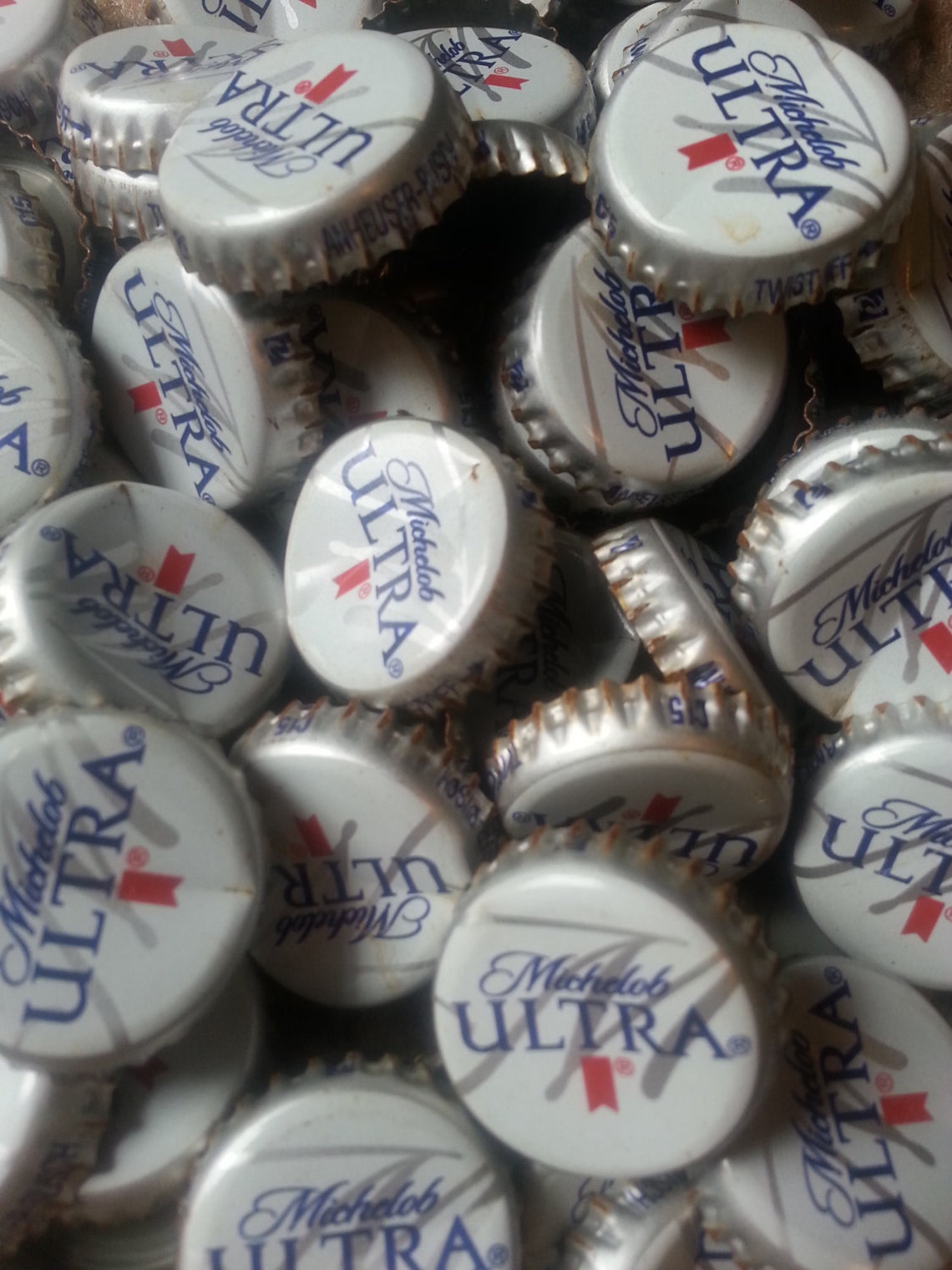 100 Michelob Ultra Bottle Caps. Dented. - Etsy