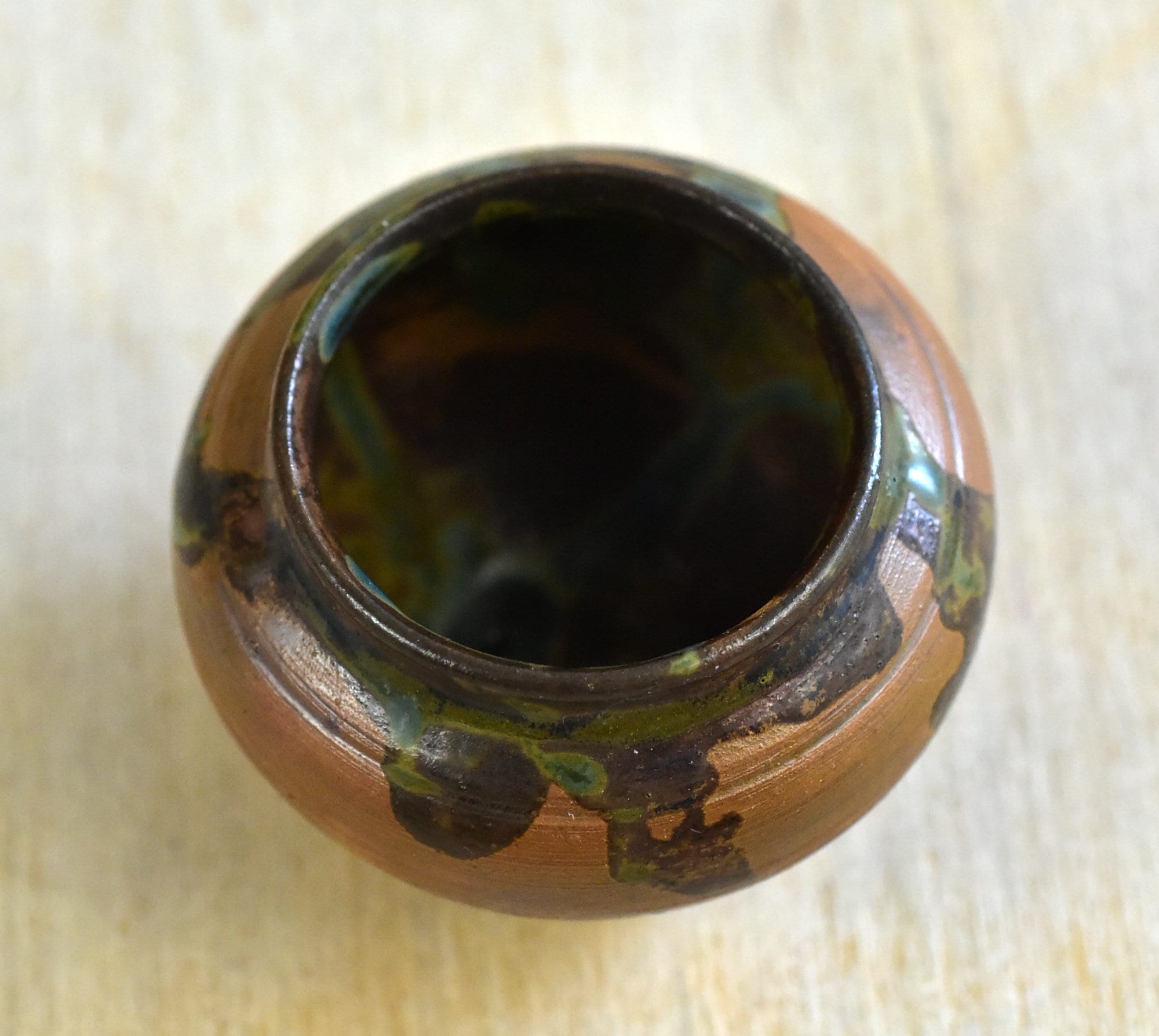 Vintage,tagress Pottery,signed by Artist,pot,vase,miniature,small,green ...