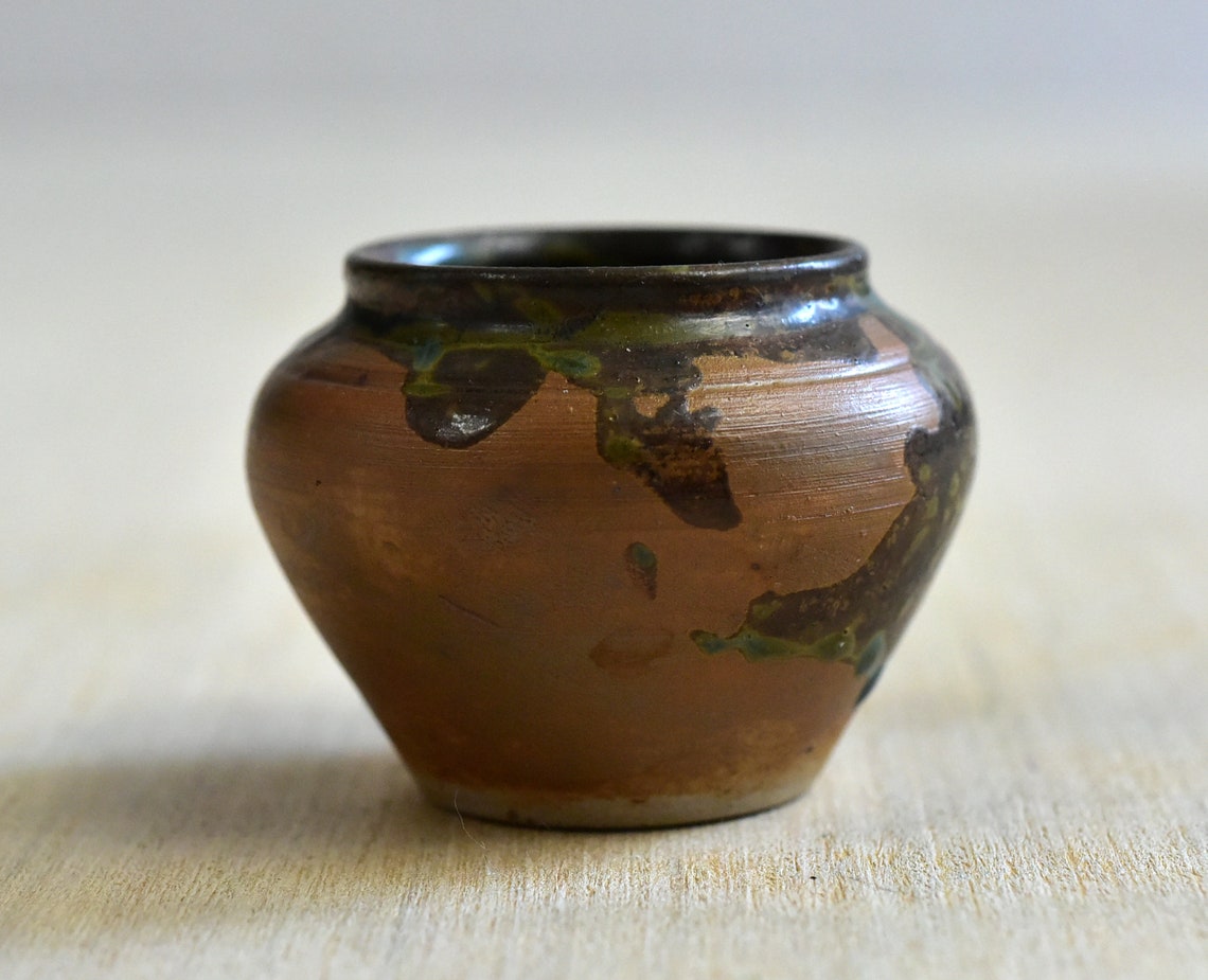 Vintage,tagress Pottery,signed by Artist,pot,vase,miniature,small,green ...
