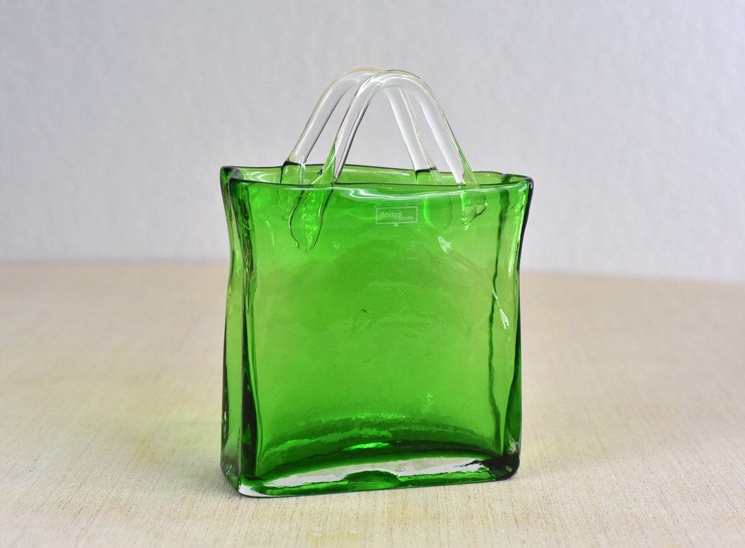 Vintage,design Society,glass,green Glass,purse,art Glass,handbag,hand ...