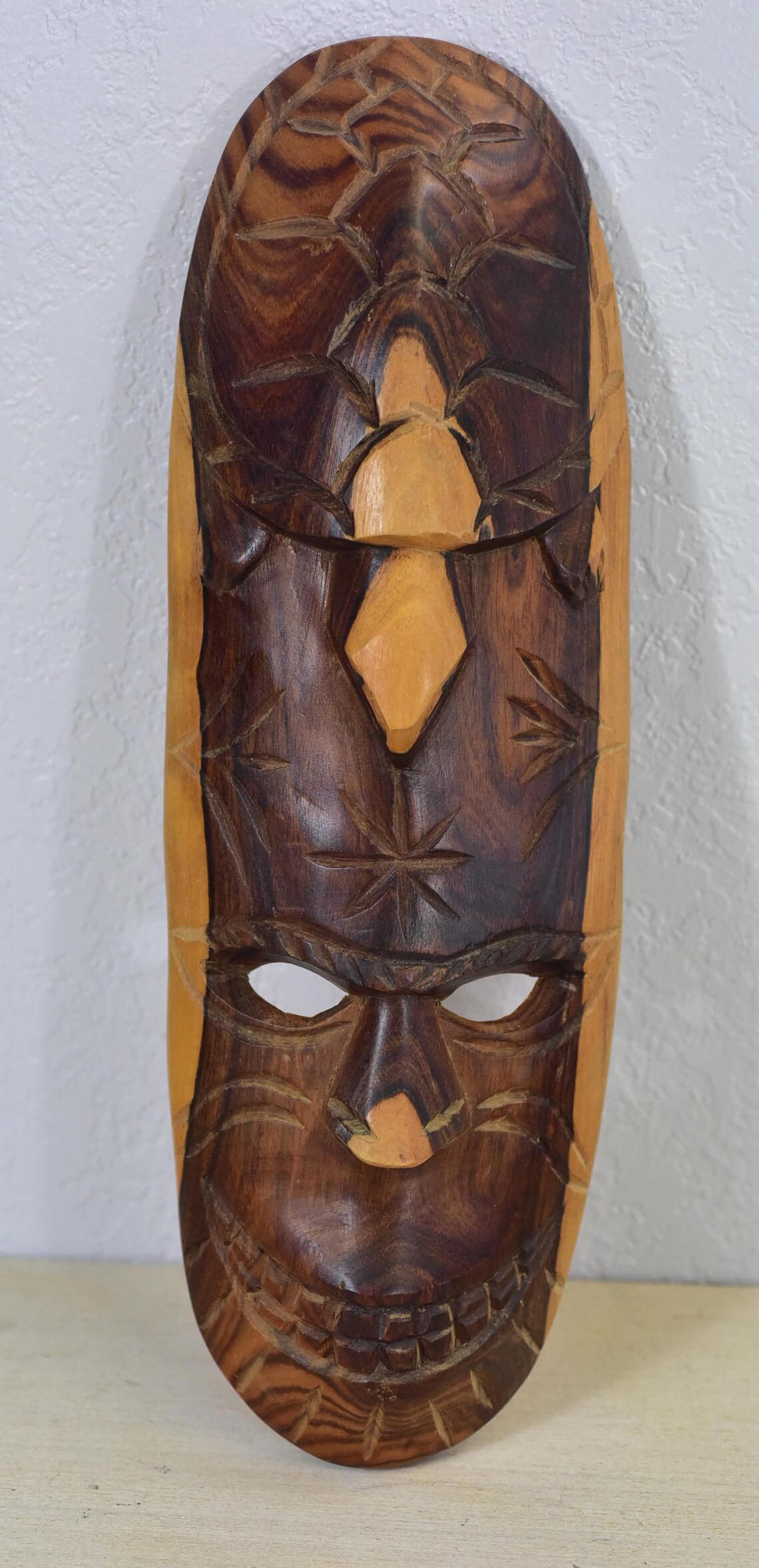 Vintage,large,wood,carved,fiji Mask,with Turtle,turtle OCEAN God ...