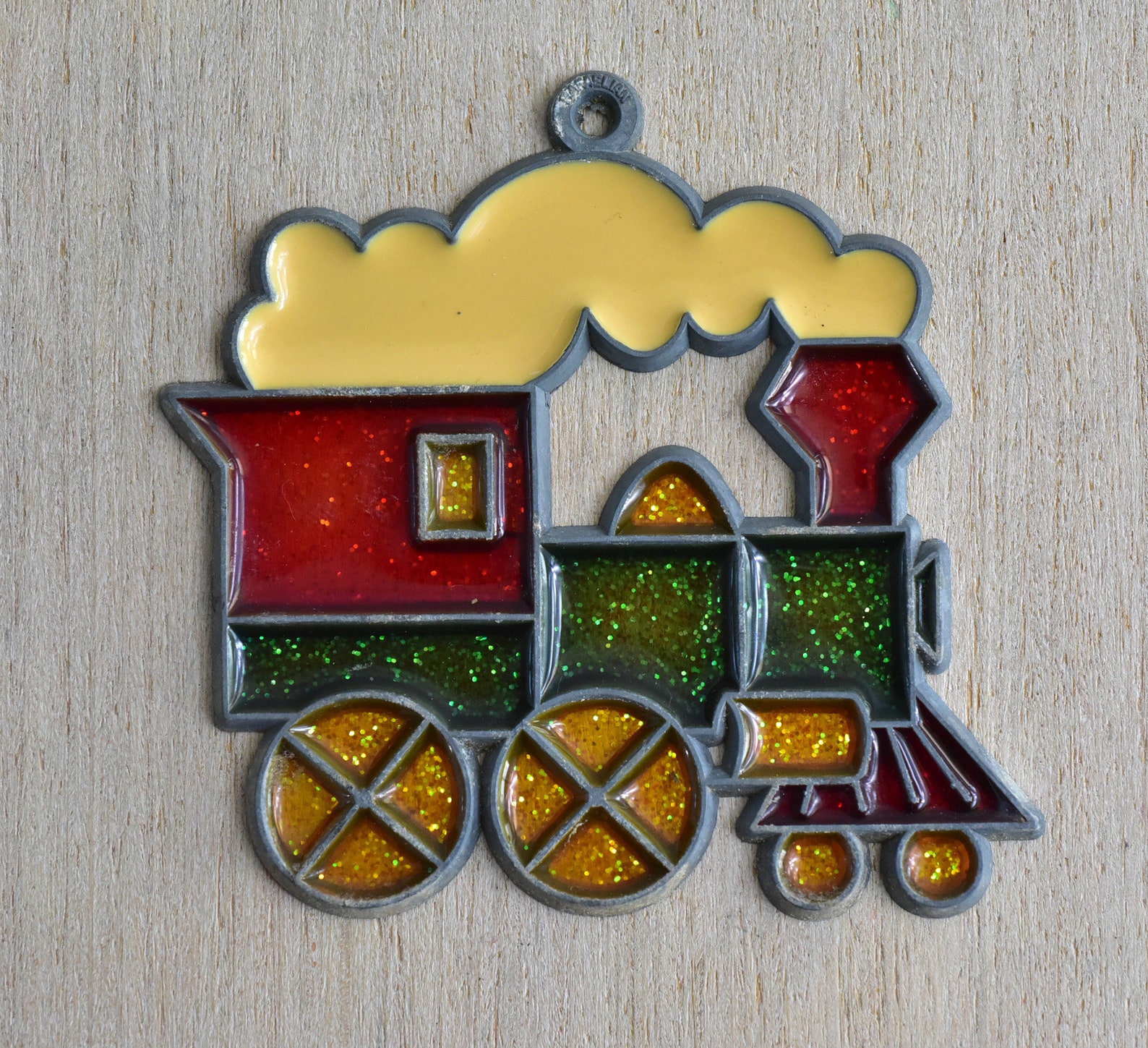 Vintagetrainenginelocomotivestain Glassstained Glasssun - Etsy