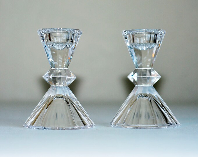 Vintage, Pair, Lead Crystal ,candlestick Holder, Candle Holder,crystal ...