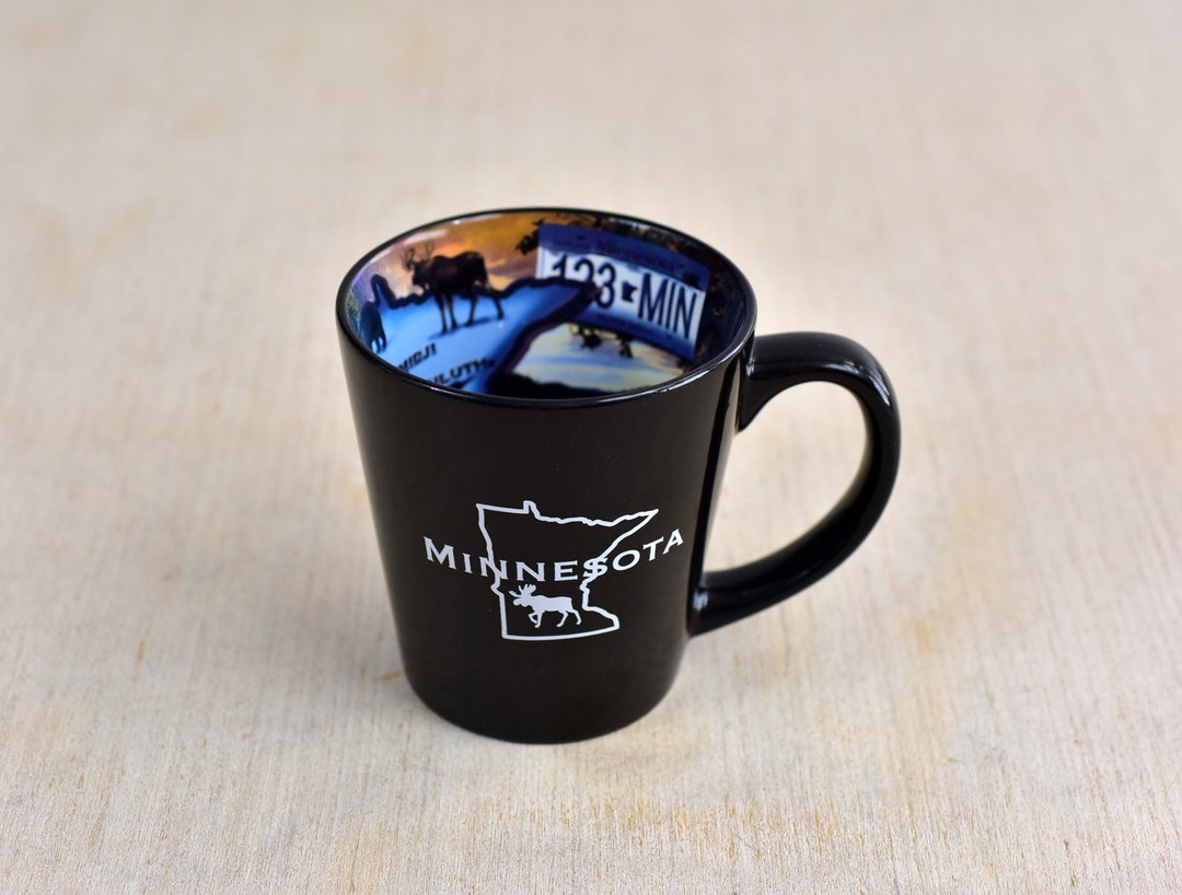 Vintage,minnesota,waterfall,moose,coffee Mug,tea Cup,black,blue ...