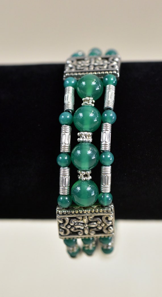 Vintage,elegant,Tibetan,green color,bracelet, gypsy b… - Gem