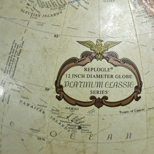 Vintage,replogle,12 Inch Diameter,globe,with Plastic Stand,platinum ...
