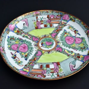 Vintage,japanese,porcelain,platter,hong Kong,acf,oriental,rose,hand ...