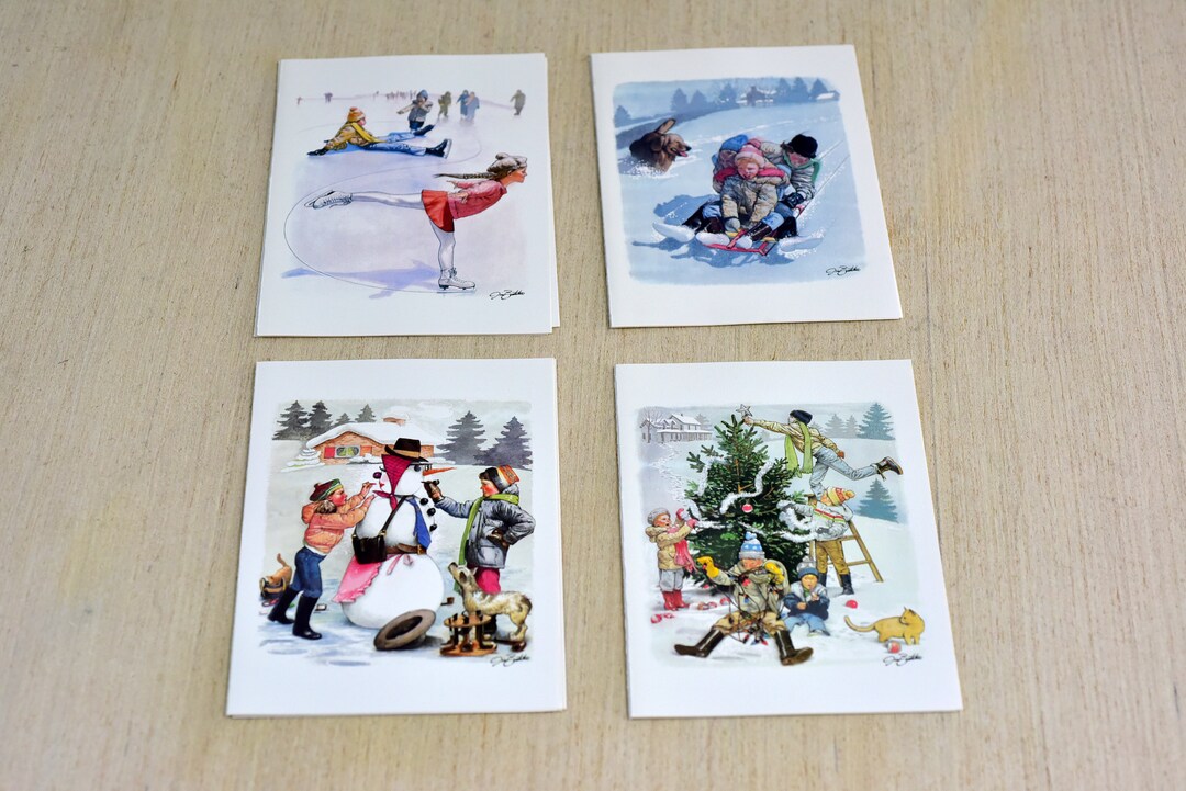 Vintage,artist Jim Butcher,christmas,12 Note Cards,12 Envelopes,1982 ...