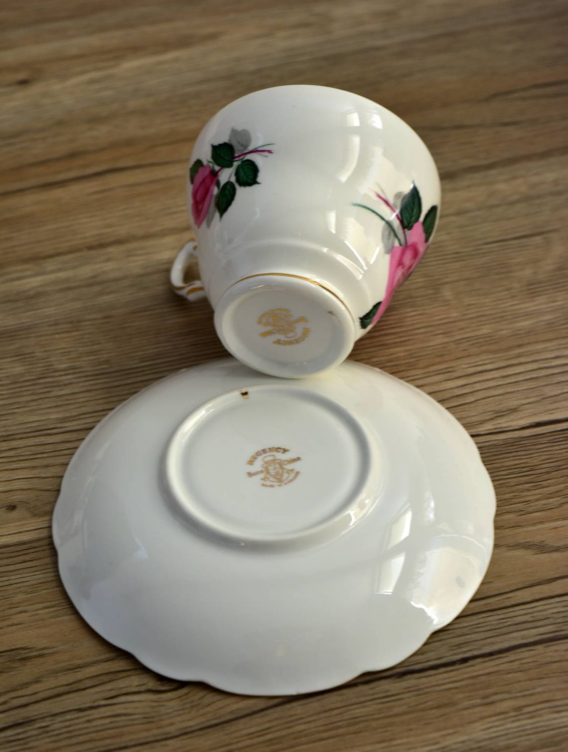 VintagePink RosesTea Set Regency Bone China Made in | Etsy