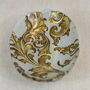 Vintage,glass,arda,glassware,vanessa,ring Dish,gold,white,rare,oval ...