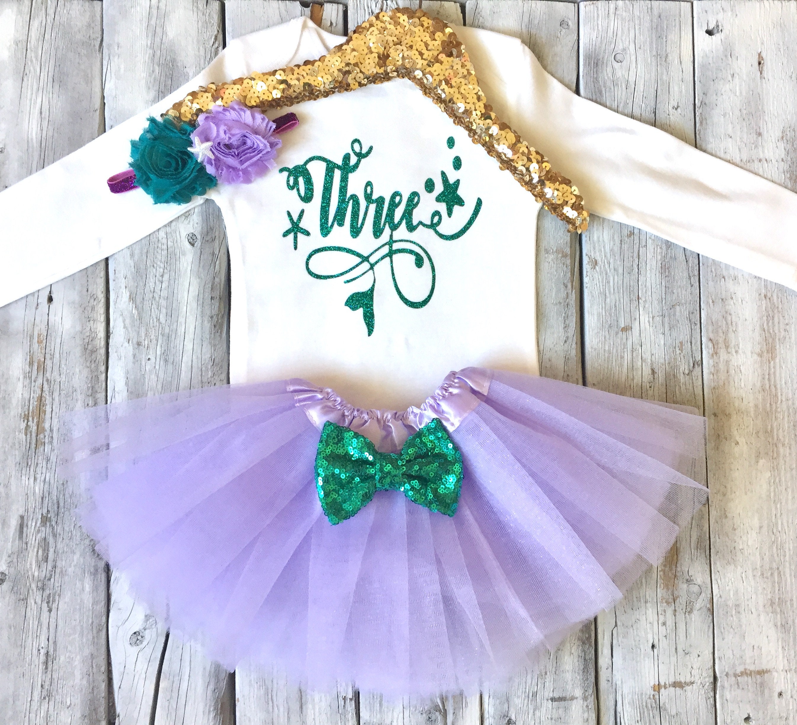 Mermaid 3rd Birthday Outfit Mermaid Third Birthday Outfit | Etsy