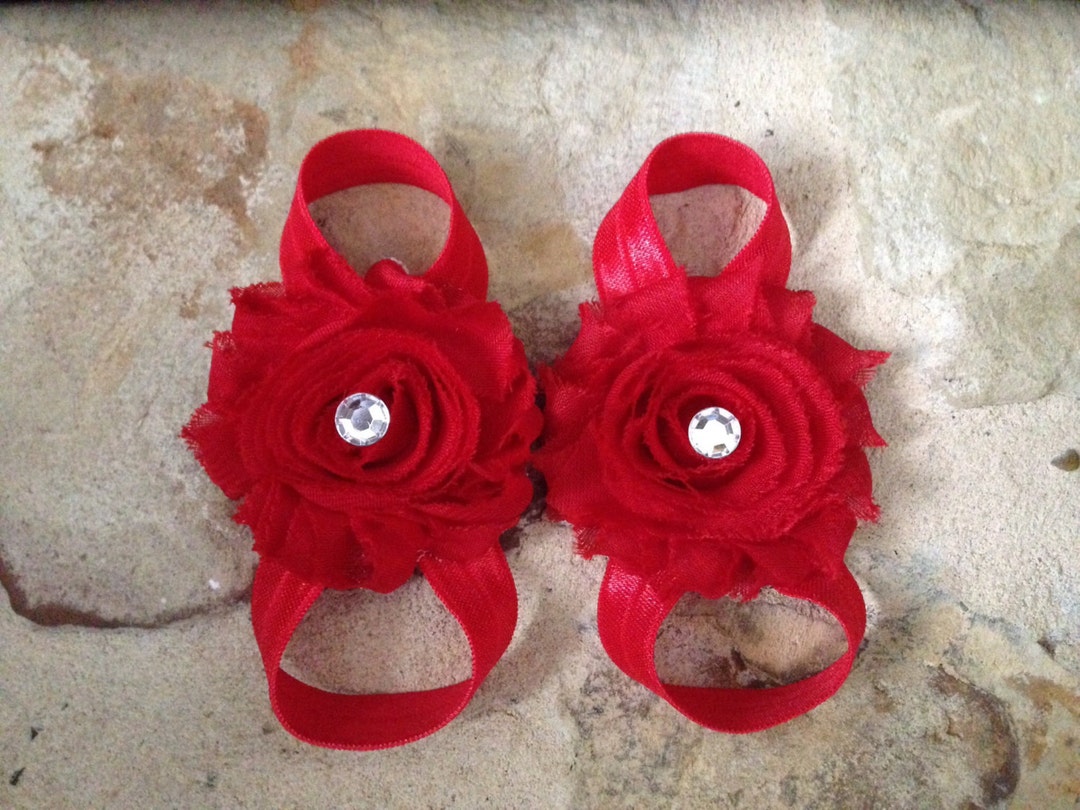 Red Baby Barefoot Sandals, Red Baby Shoes, Red, Barefoot Sandals ...