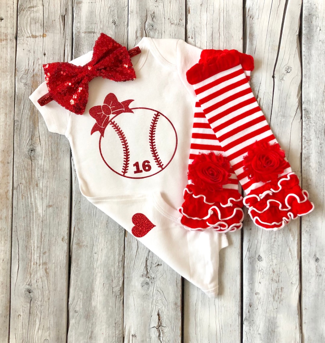 Baby Girls Baseball Bodysuit, Baby Baseball Outfit, Toddler Baseball ...