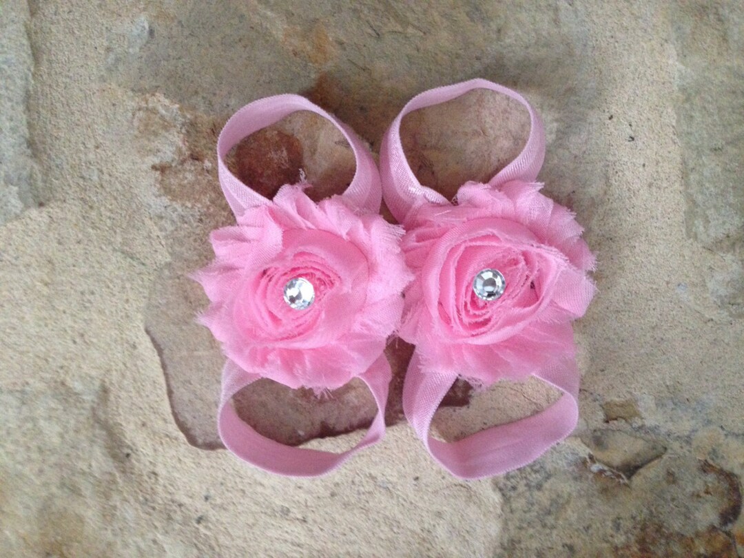 Pink Baby Barefoot Sandals, Light Pink Barefoot Sandals, Newborn ...