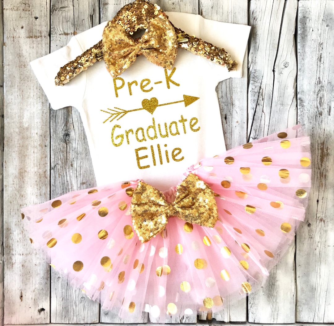 Girls Preschool Graduation Outfit, Personalized Pre-k Graduation Tutu ...