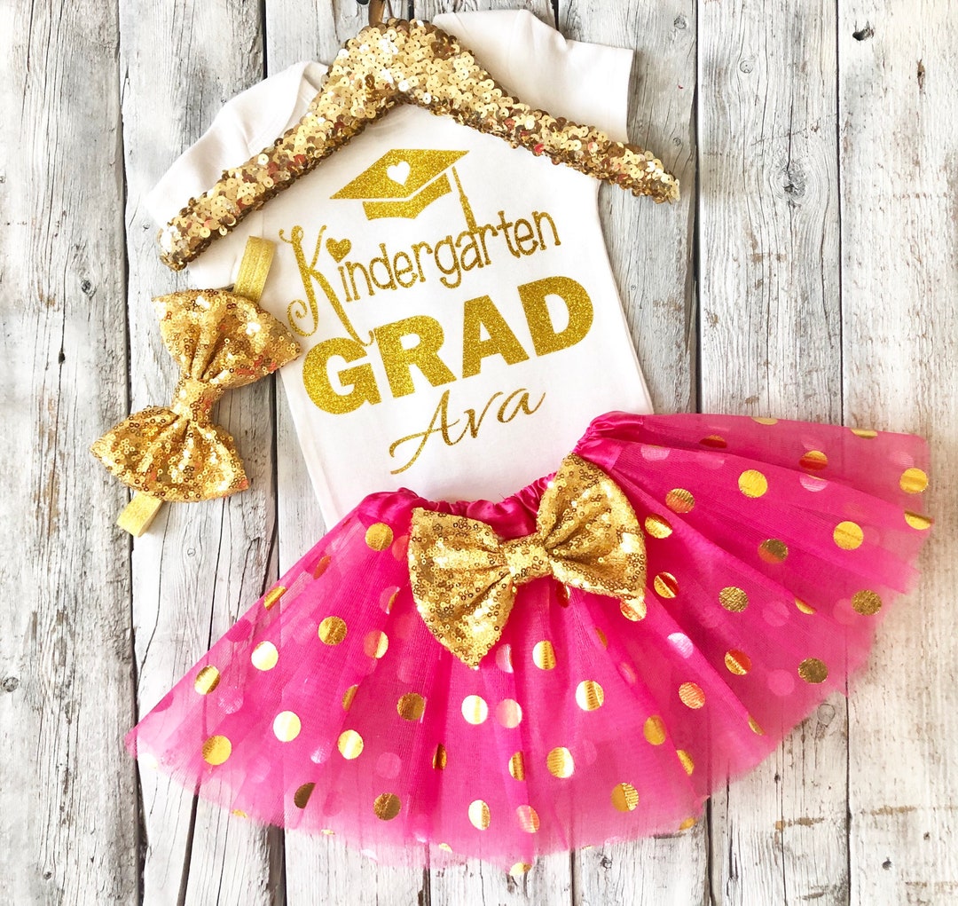 Girls Personalized Kindergarten Graduation Outfit Hot Pink - Etsy